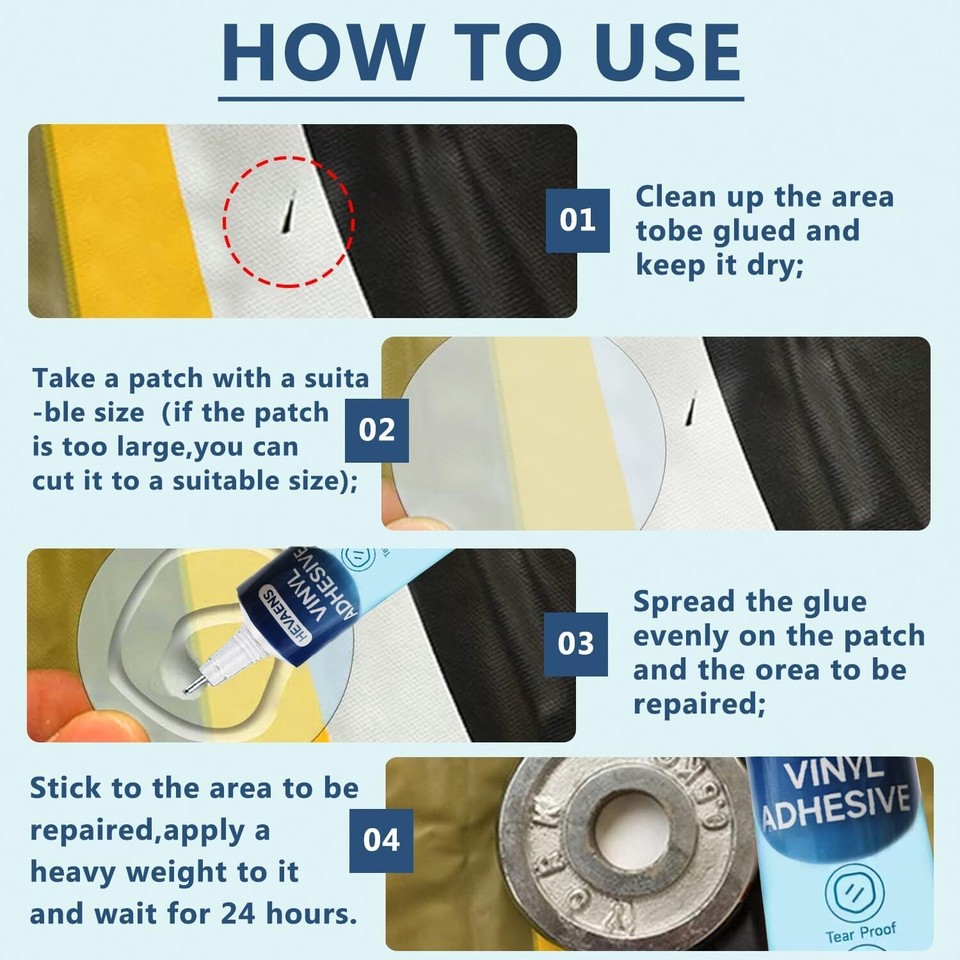 Air Mattress Patch Kit, Heavy Duty Inflatable Repair Kit for Air ...