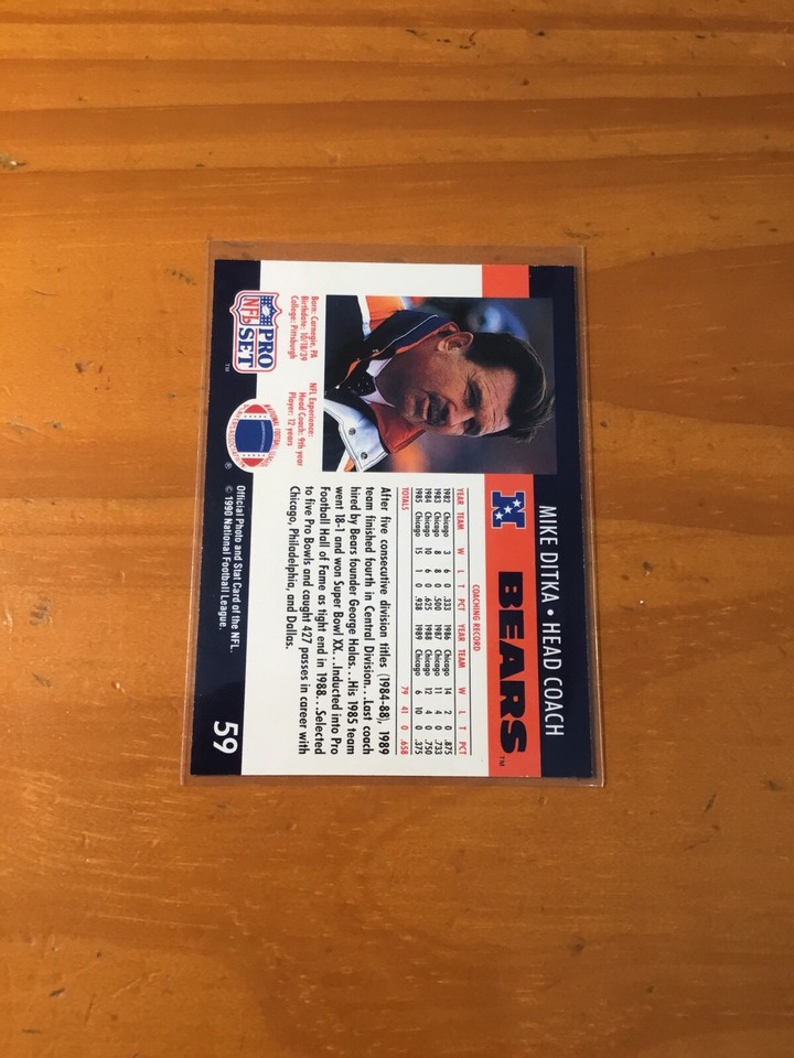 1990 Pro Set Error Card Jack Lambert Front Card Mike Ditka Back Card | eBay