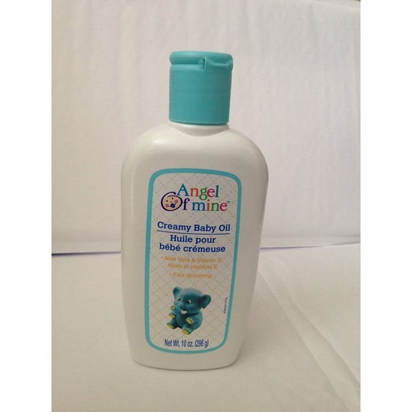 Angel of Mine Creamy Baby Oil With Aloe Vera & Vitamine E 10 Oz Size ...