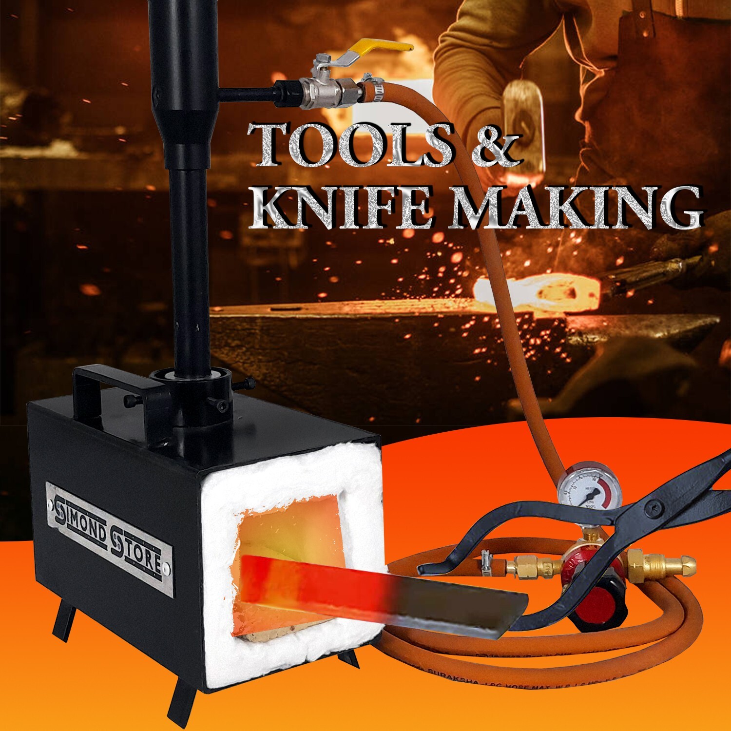 1 Burner Propane Forge with Stand for Blacksmiths Knifemaking Farriers ...