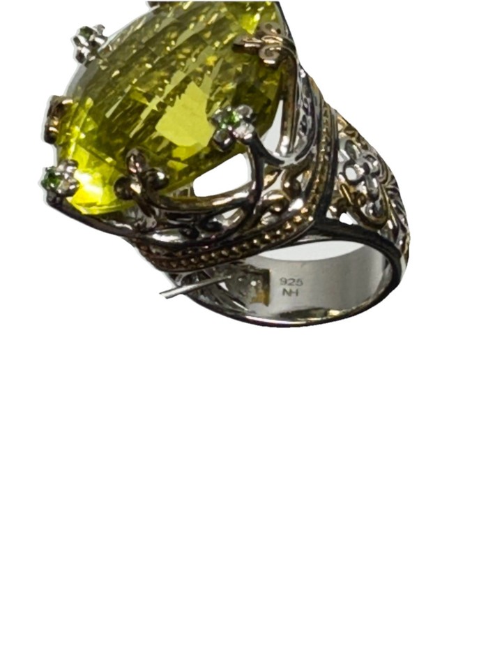 Michael Valitutti Gem En Vogue Sterling Silver 925 Lemon Quartz Ring Sz ...