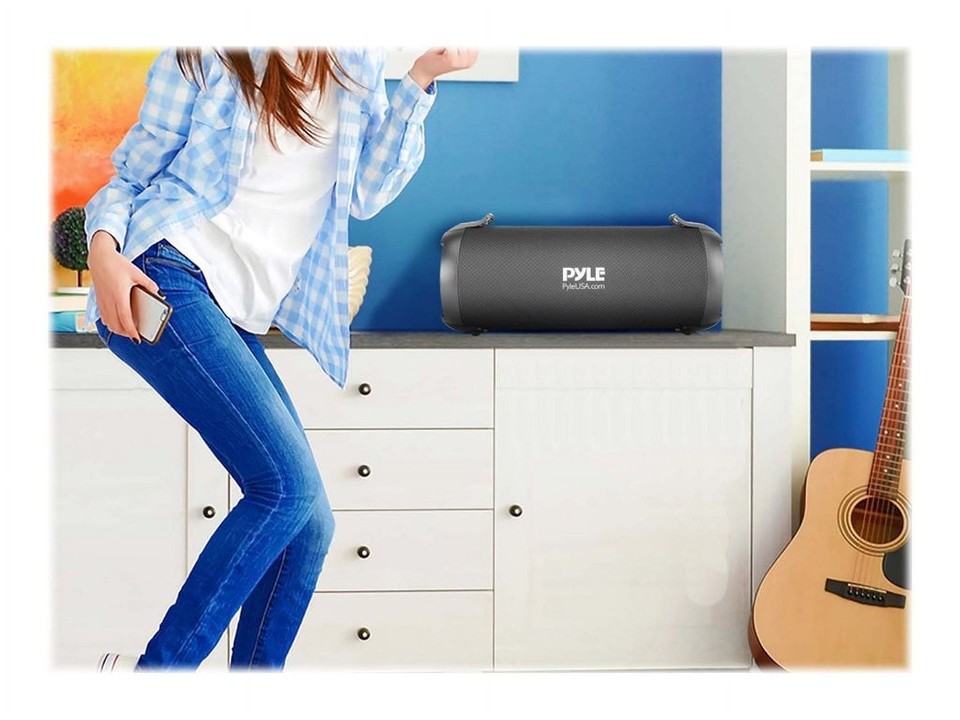 Rechargeable Portable Bluetooth Boom Box Speaker Barrel Loud Stereo ...