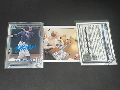 Kyle Manzardo Guardians Auto Signed 2021 1st Bowman Refractor Beckett ...