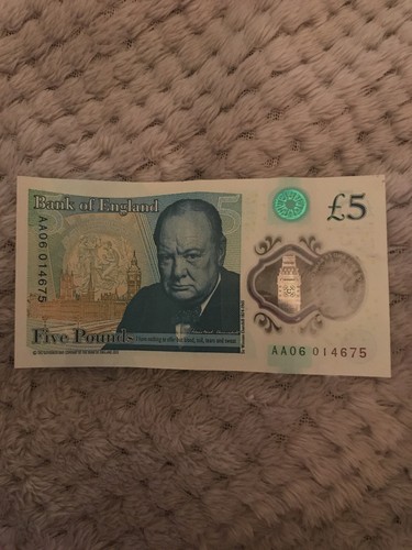 LOOK AA06 Five Pound - £5 FIVE POUND POLYMER NOTE - VERY LOW SERIAL ...