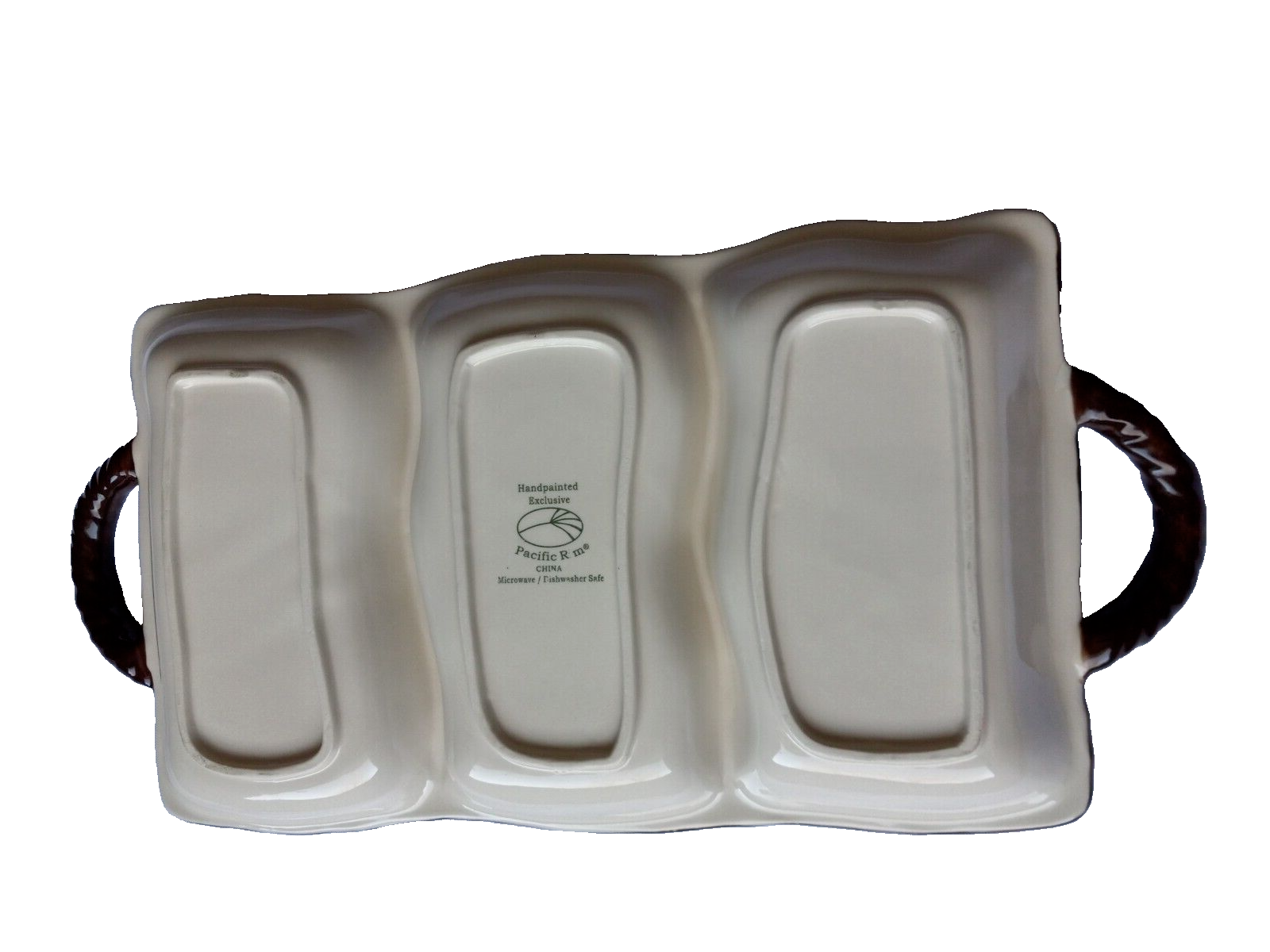 Pacific Rim China Hand Painted Exclusive 3 Section Divided Serving Dish ...