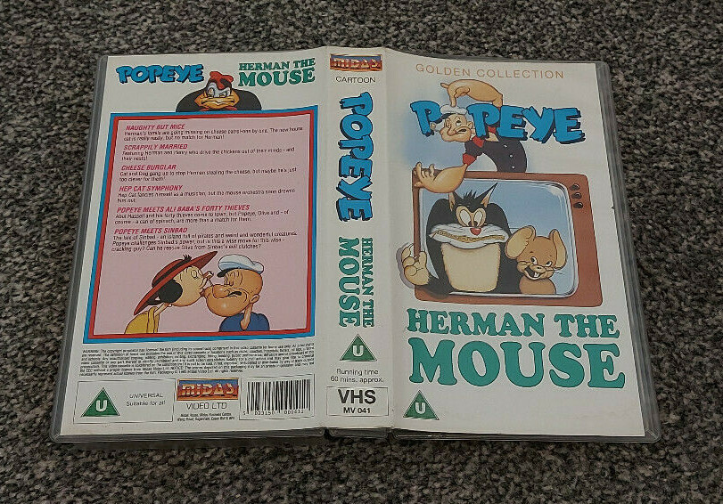 POPEYE IN POPEYE & HERMAN THE MOUSE GOLDEN COLLECTION PAL VHS VIDEO ...
