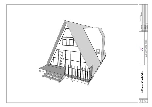 A-Frame Cabin Wood House Plan & Modern Style 3D images,PDF Blueprints ...