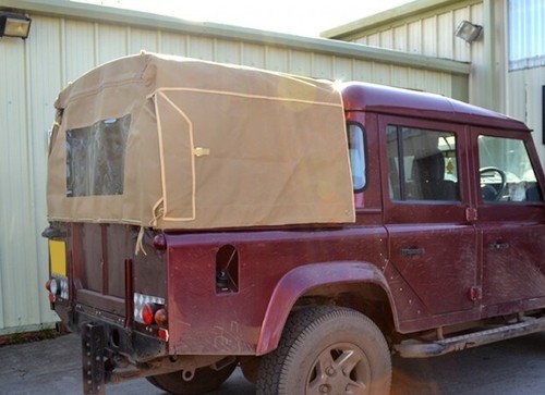 Sand canvas soft top hood for Land Rover Defender 110 Crew / double cab ...