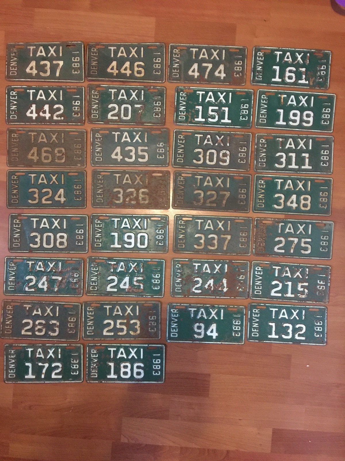 (1) Vintage 1983 Denver Colorado TAXI License Plate, Pick Your Plate ...