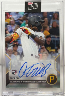 Oneil Cruz 6/20/2022 Topps Now MLB Season Debut RC Autograph Auto #'d ...