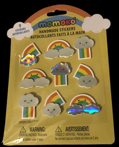 Momoko Iridescent Stickers 9 Rainbow Face Themed Stickers Gift ...