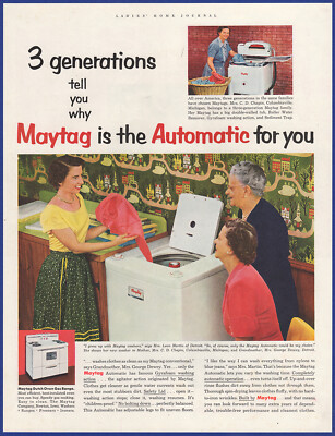Vintage 1952 MAYTAG Automatic Washing Machine Laundry Appliance 50s ...