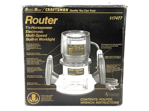 NEW Vintage Sears Craftsman 1-1/2 HP Variable Speed Electronic Router ...