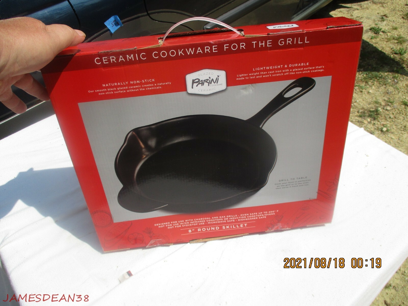 BRAND NEW IN BOX PARINI CERAMIC COOKWARE 8" SKILLET FOR THE GRILL | eBay