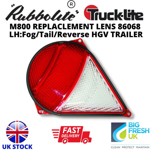 RUBBOLITE TRUCKLITE M800 REPLACLEMENT LENS 86067 RH Fog/Tail/Reverse ...