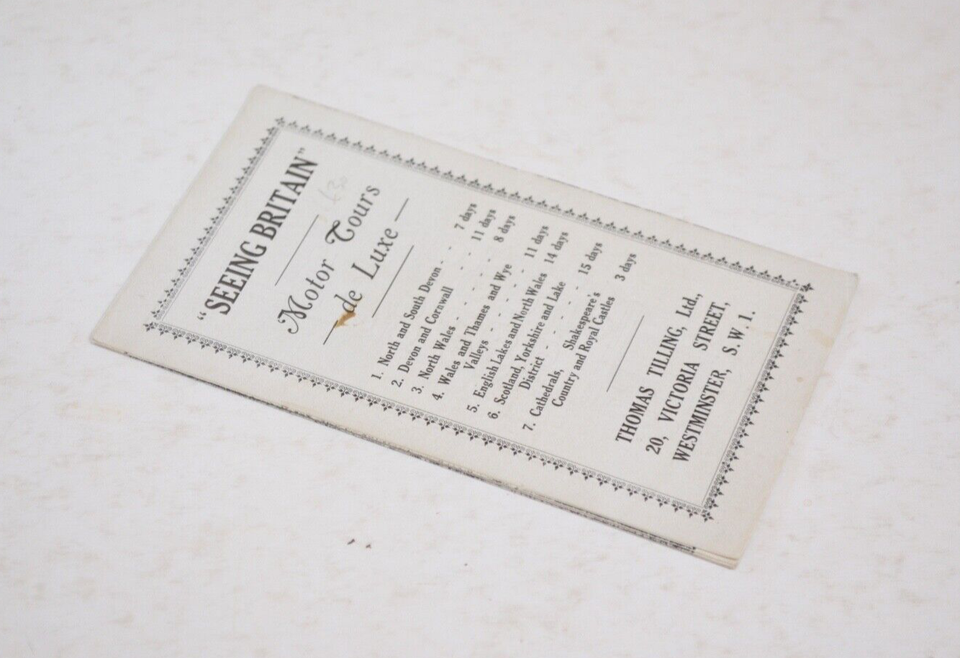 Bus Coach Timetable Thomas Tilling Seeing Britiain Motor Tours 1923 ...