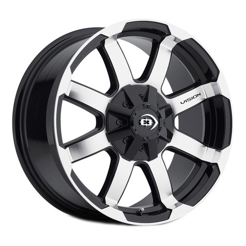 Vision Wheel 413-6807GBMF0 Set of 5 Black w/ Machined Face 413 Valor ...