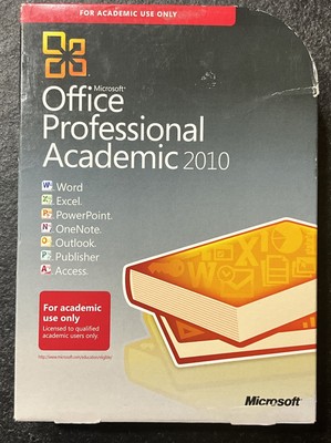 MICROSOFT OFFICE PROFESSIONAL ACADEMIC 2010 W/KEY USED VGC 885370047677 ...
