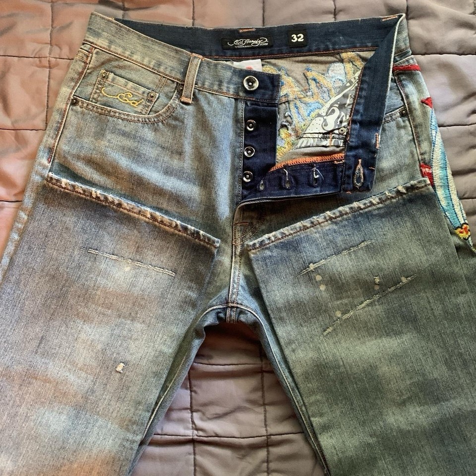 Ed Hardy Japan Embroidered Jeans 32x32 | eBay