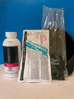 Wella Color Charm Powder Lightener 1.1oz + Developer 30V 3.6oz + Brush ...