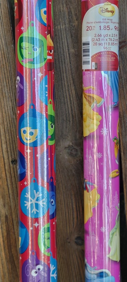 Children's Girls Gift Wrapping Paper Rolls Princess, Inside Out, Sofia ...