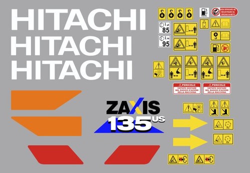 Hitachi ZX 135 US-6 adhesive decals, Complete kit | eBay