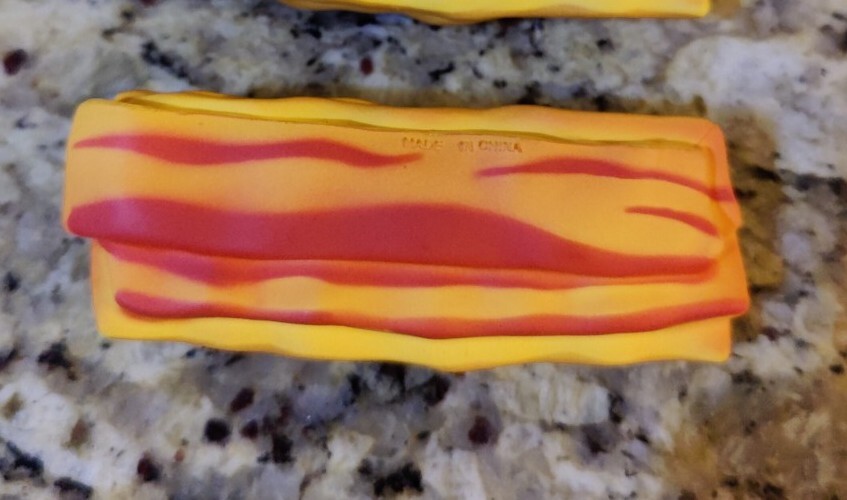 1 Bacon Strip REALISTIC Novelty Item- Soft Material, About 3-4 inches ...
