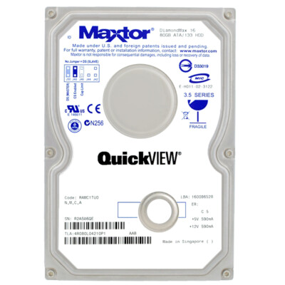 Hard Drive Maxtor 4R080L0 Diamondmax 16 80GB 5400RPM Ata/133 3.5 " Inch ...