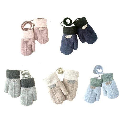Toddler Solid Color Elements Mitten Gloves Cold Winter Keep Hand Warm ...