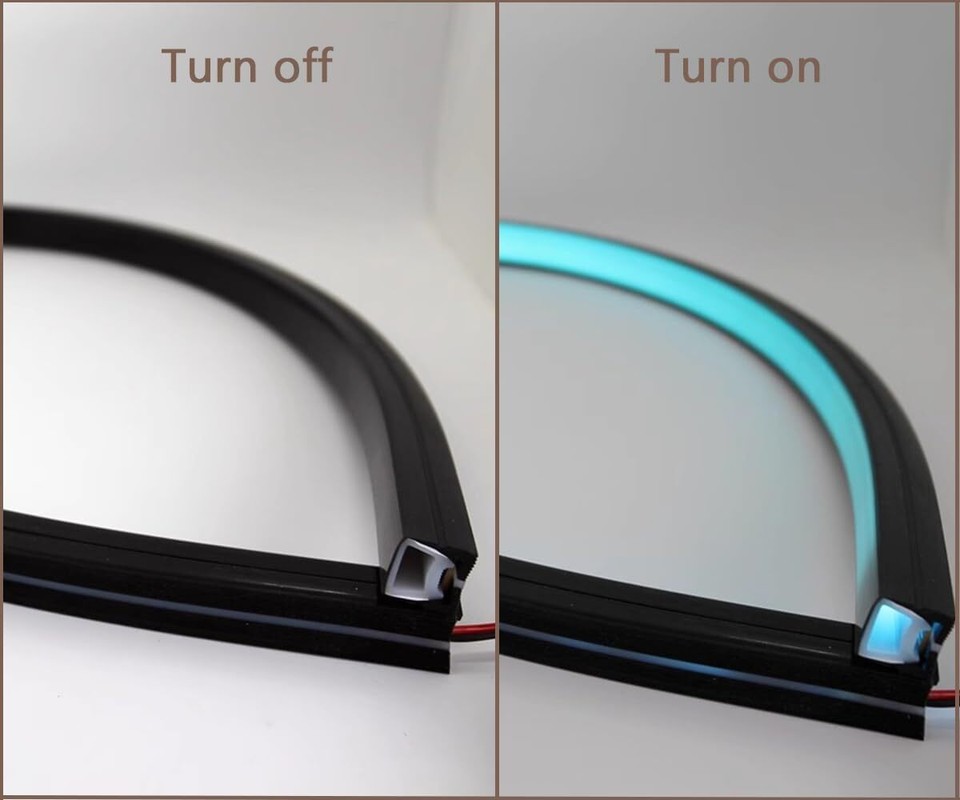 12x12mm IP67 Flexible LED Neon Light Strip Black Silicone LED Channel ...