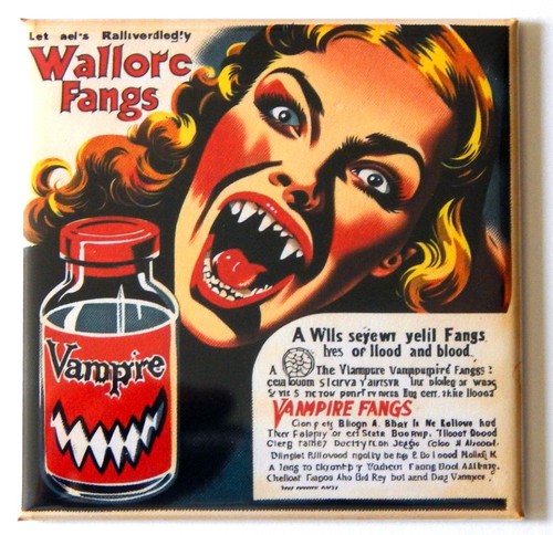 Halloween Vampire Fangs FRIDGE MAGNET advertisement "style C" | eBay
