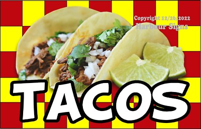 Tacos DECAL (Choose Size) Mexican Food Concession Vinyl Sign Sticker | eBay
