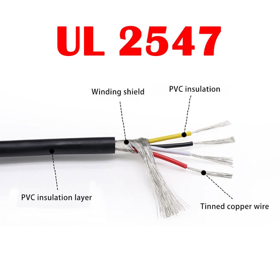 2/3/4/5/6/7/8-Core Shielded Audio Headphone Signal Cable UL 2547 Tin ...