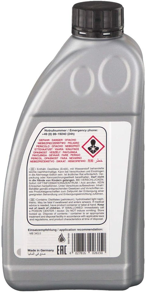 Mercedes Convertible Top Hydraulic System Pump Fluid 1 Liter | 1000mL ...