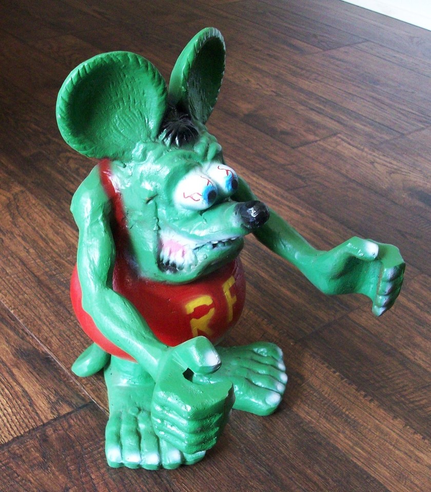 Ed Big Daddy Roth Rat Fink CAST METAL 12" Figure Figurine Statue ...