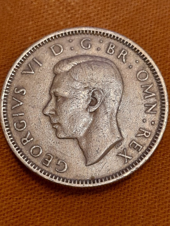 GEORGIVS VI D G BR OMN REX TWO SHILLINGS 1947 COIN FID DEF IND IMP RARE ...