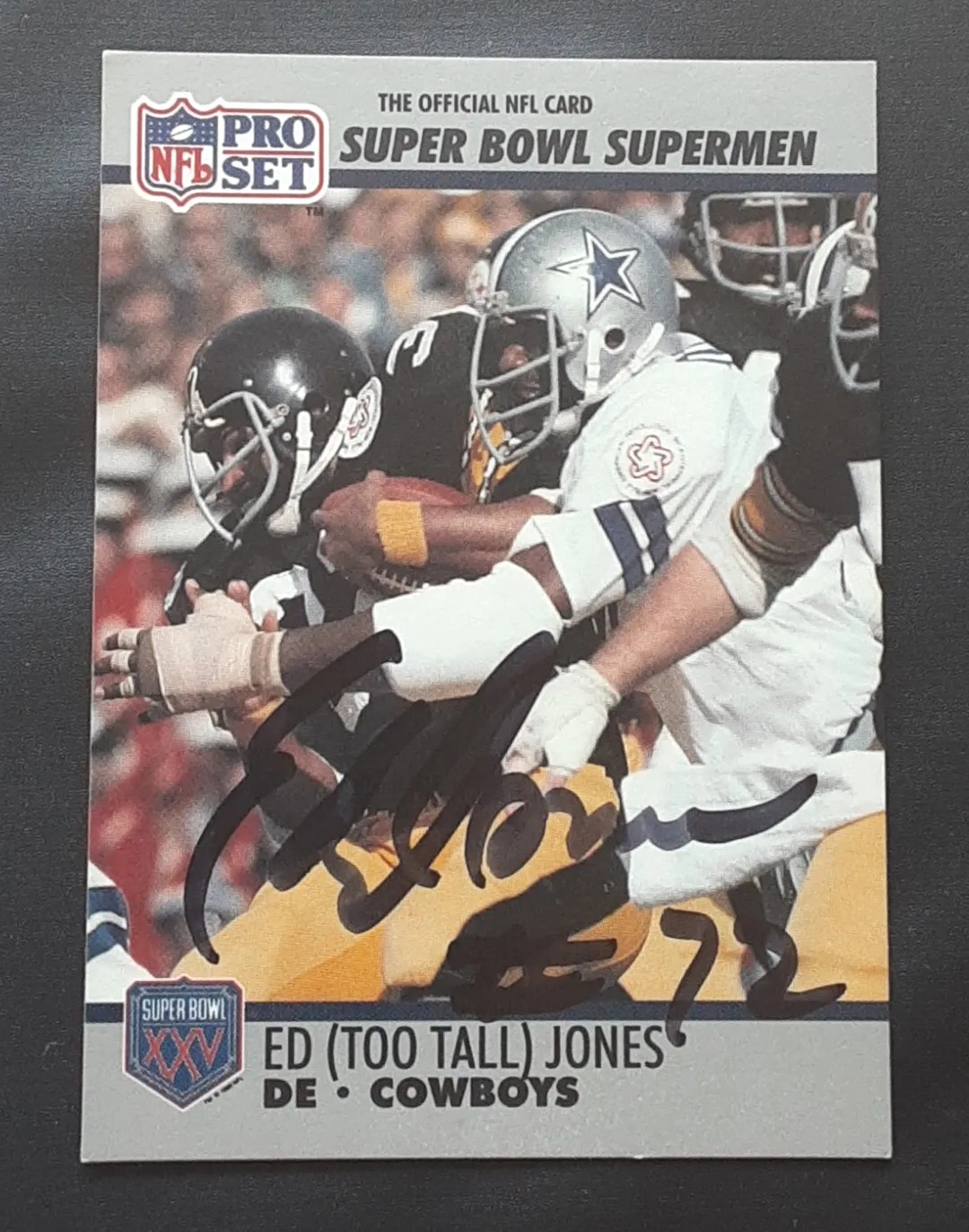 ED TOO TALL JONES AUTOGRAPHED SIGNED PRO SET SUPER BOWL SUPERMEN ...