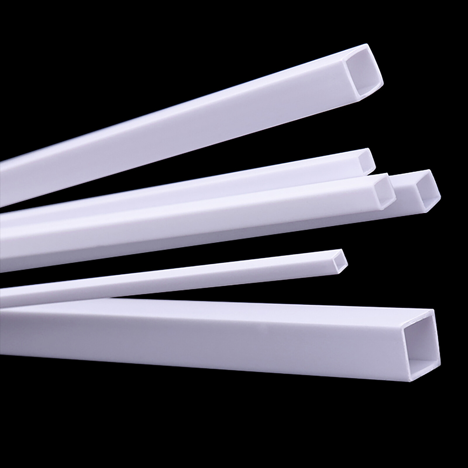 ABS White Round/Square Plastic Tube DIY Model Crafts 250mm x 1/2/3/4/5 ...