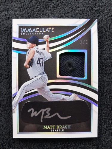 2022 Panini Immaculate Matt Brash RPA Autograph Hat Hole Patch Relic 3/ ...