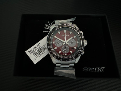 SEIKO PROSPEX Speedtimer Solar Chronograph bold RED dial SSC927-MINT | eBay