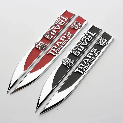 2x Transformers Autobot Metal Emblem Car Fender Blade Badge 3D Sticker ...