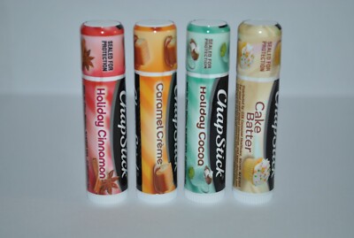 Chapstick Holiday Cocoa, Caramel Creme, Cinnamon, Cake Batter Lip Balms ...