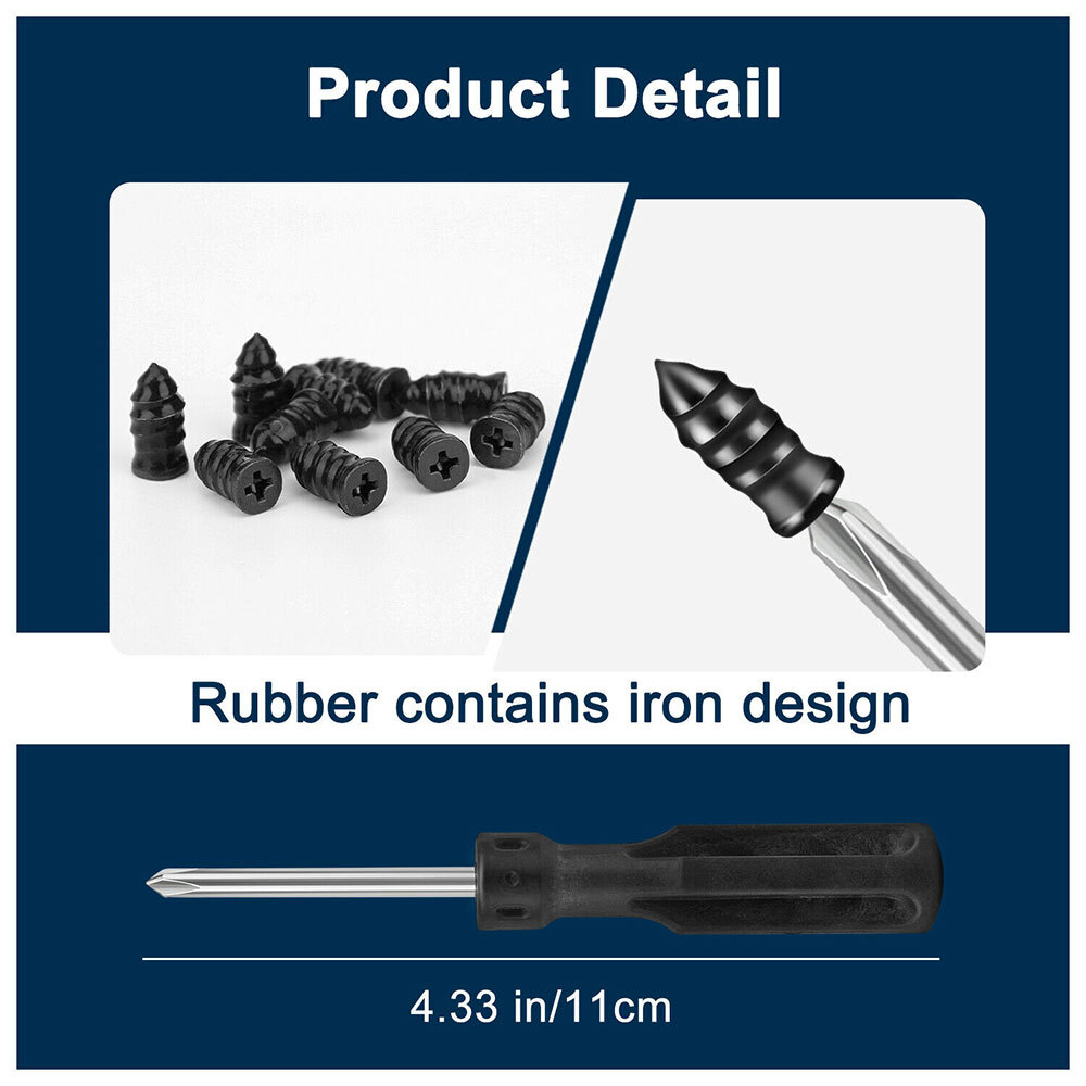 20-80PCS Tire Repair Screw In Rubber Plug Nail Car Tyre Puncture Repair ...
