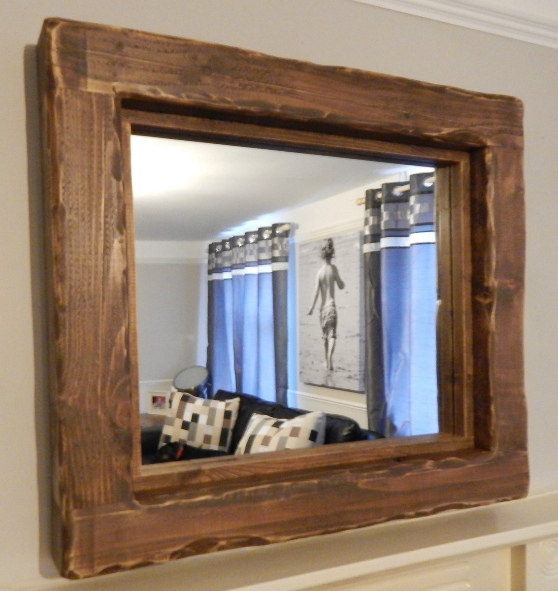Rustic Wood Mirror Frame Rustic Mirrors: Antler & Wood Mirror | Black