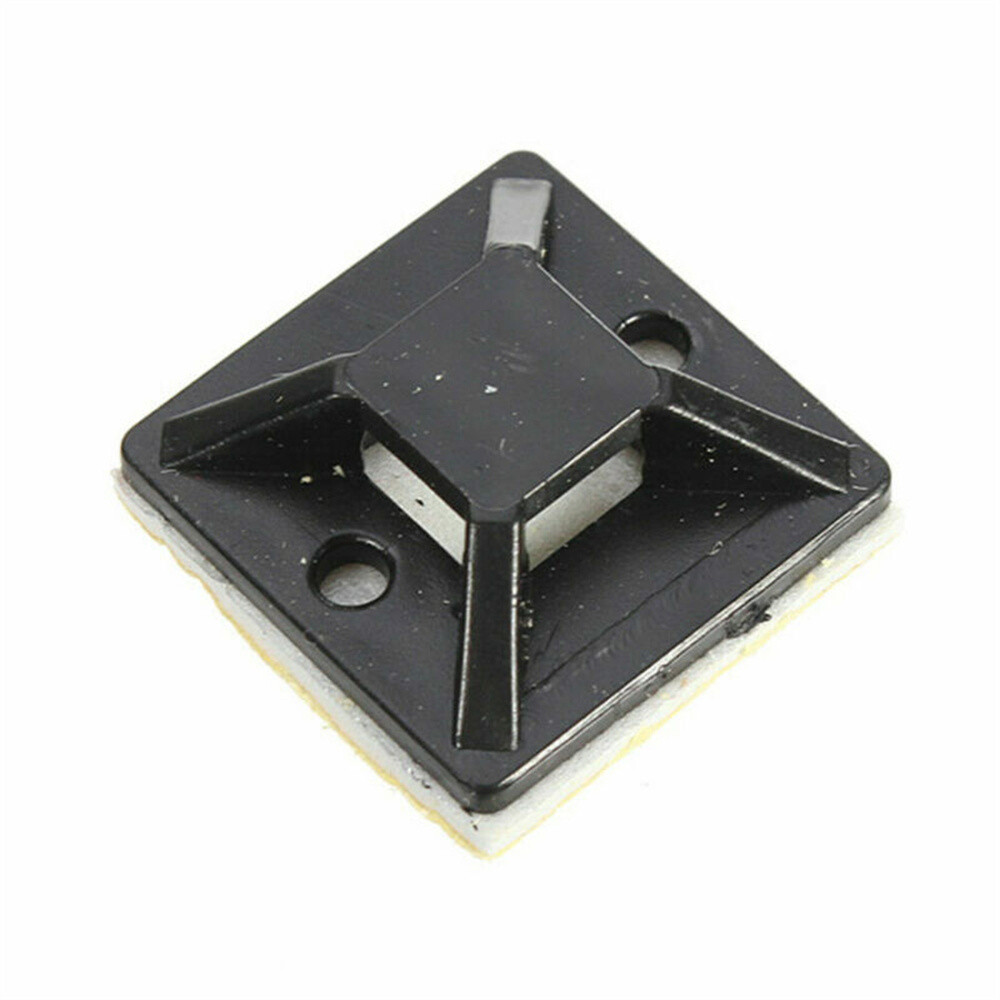 100pcs Self Adhesive Cable Wire Square Tie Mounts Cord Clips Sticky ...