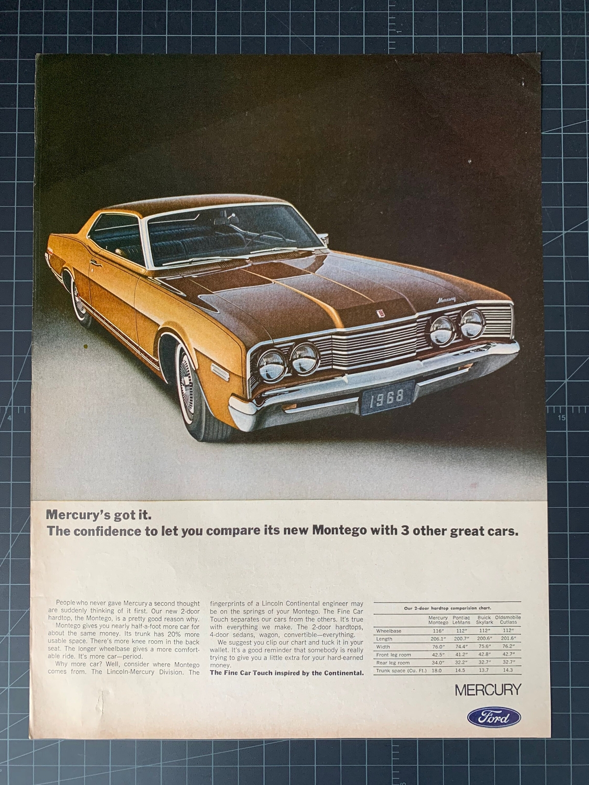 Vintage 1968 Mercury Print Ad | eBay