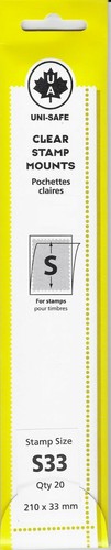 Uni-Safe Prinz S33 Top Opening Stamp Mounts: 33 mm 20 CLEAR strips ...