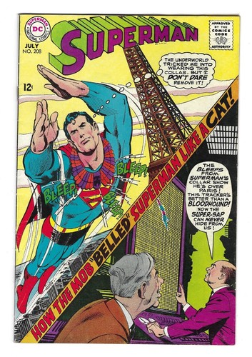 SUPERMAN #208 SILVER AGE DC .12 CENT COMIC BOOK 1st series Neil Adams ...