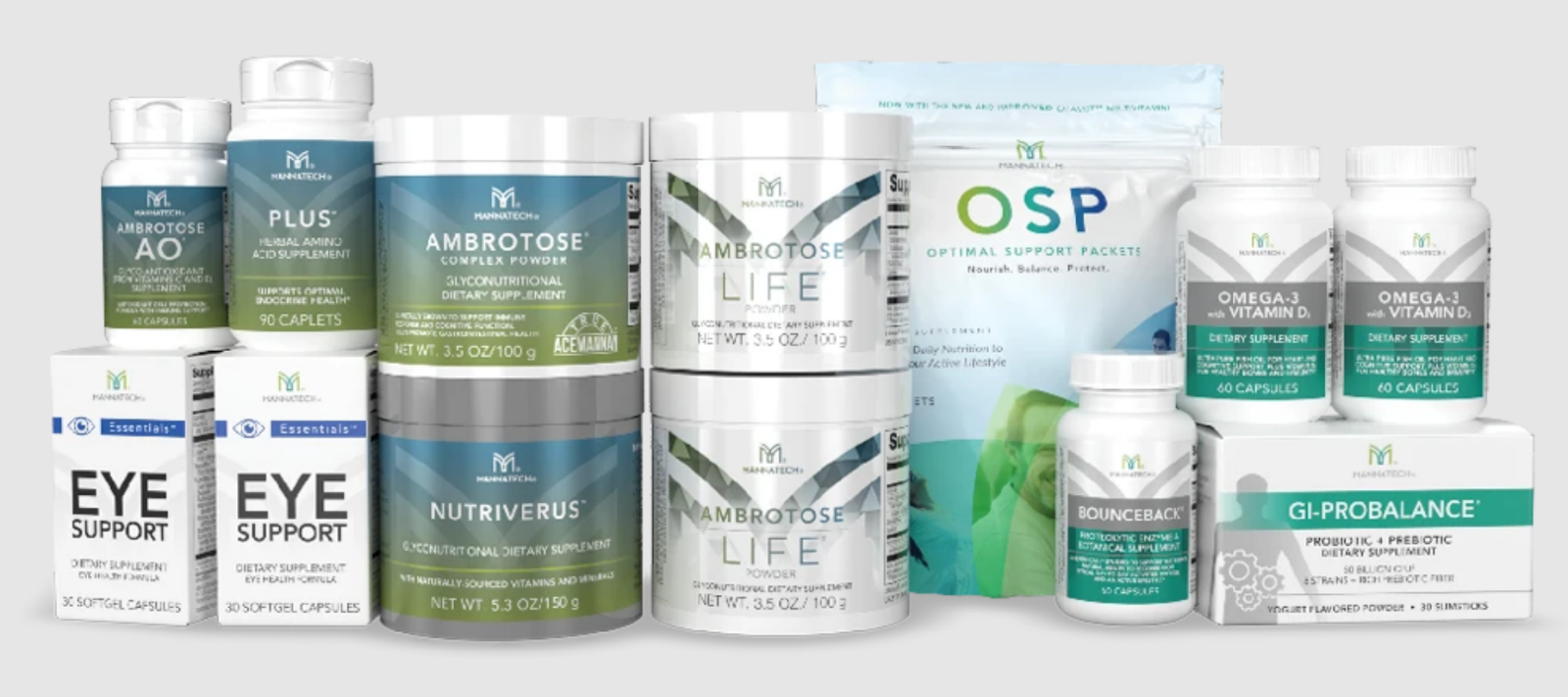 Mannatech Repair Replenish Bundle Ambrotose OSP Omega-3 Plus AO Eye ...