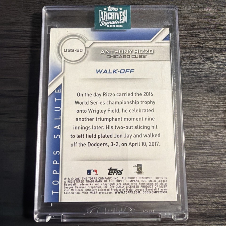 2024 Topps Archives Signature Series Anthony Rizzo on card auto 1/1 ...